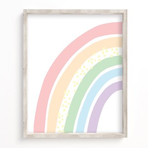 Pastel Rainbow Printable Wall Art, Boho Rainbow Nursery Decor, Split ...
