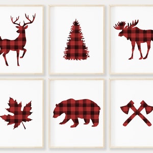 Buffalo Plaid Nursery Decor Printable Wall Art Set of 6 | Etsy