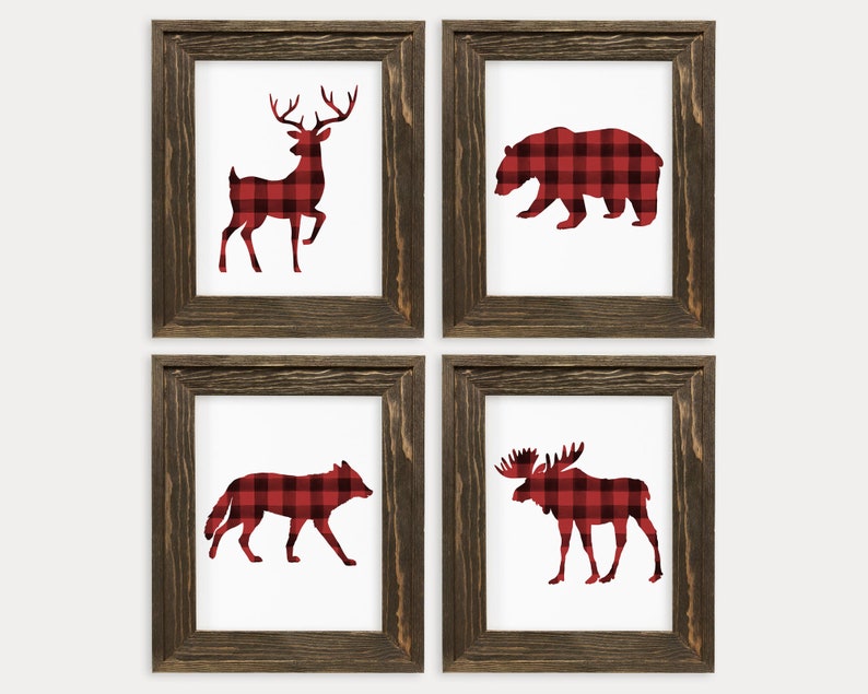 Buffalo Plaid Nursery Decor Watercolor Lumberjack Printable | Etsy