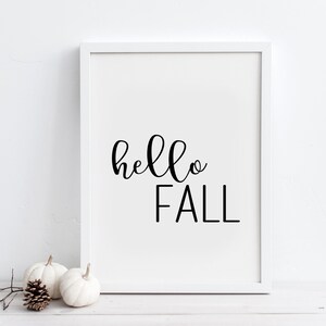 Watercolor Fall Floral Print Set of 6, Pumpkin Printable Wall Art ...