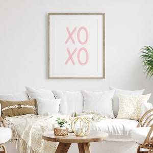 Soft Pink XOXO Printable Art, Pastel Teen Girl Room Decor, Kids Hugs ...