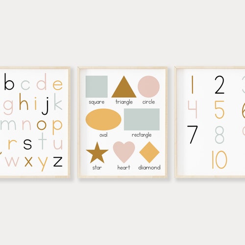 Alphabet Poster ABC Wall Art Alphabet Print Nursery Decor - Etsy