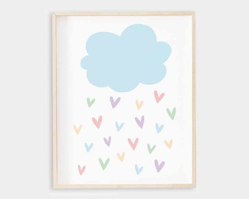 Faded Pastel Rainbow Printable Wall Art Sun Print Cloud - Etsy