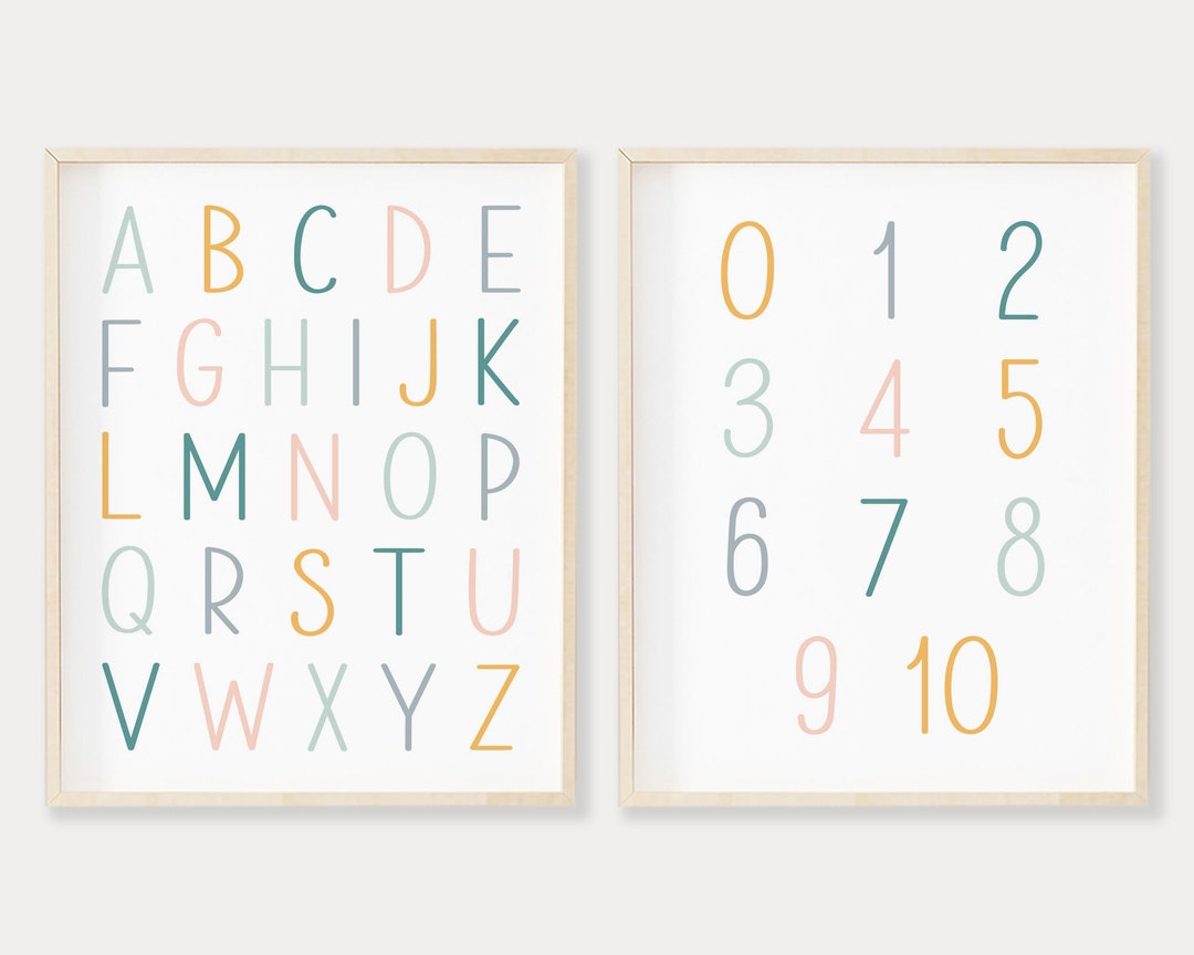 ABC Print Set of 2 Prints Alphabet Printable Wall Art - Etsy