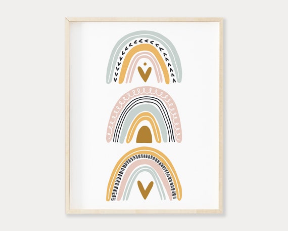 Digital Prints Art & Collectibles Boho rainbow print boho rainbow ...