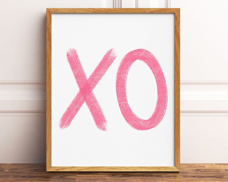 XO Printable Wall Art, Hugs and Kisses Valentine Printable Kids Room ...