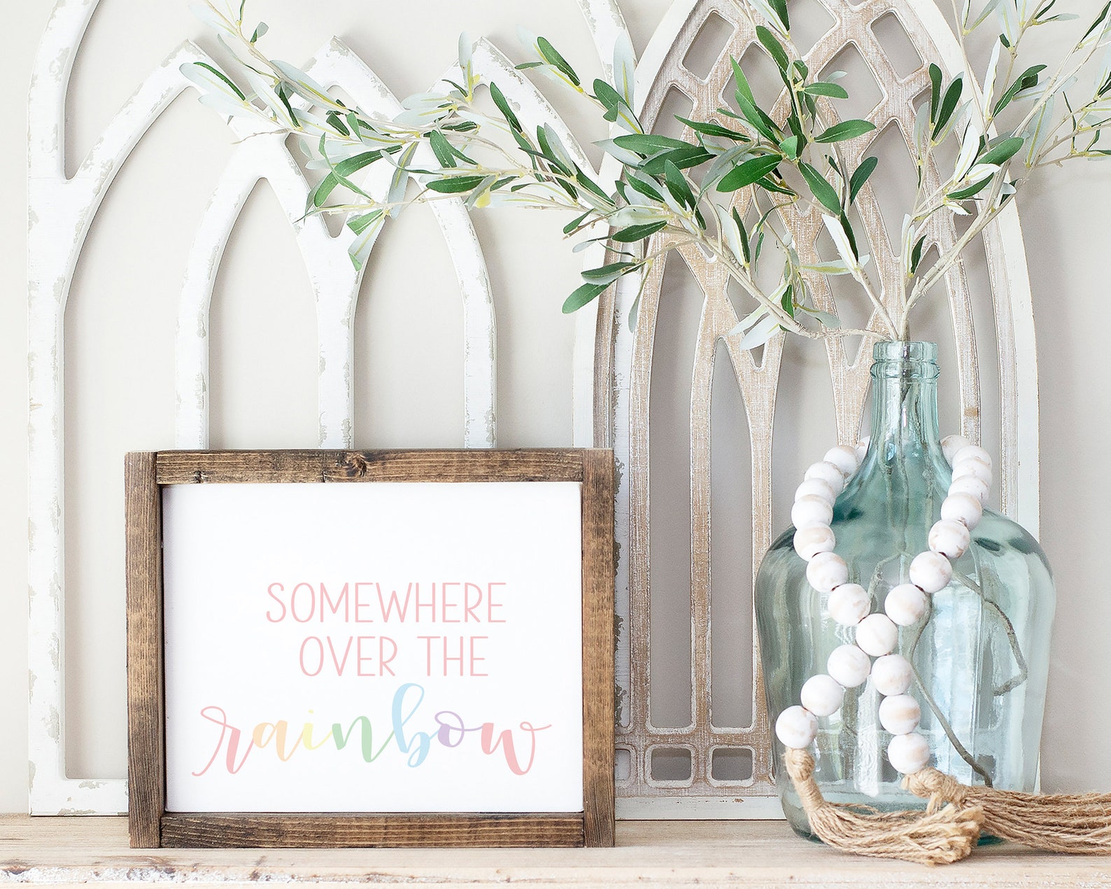 Somewhere Over the Rainbow Wall Art Pastel Rainbow Printable - Etsy