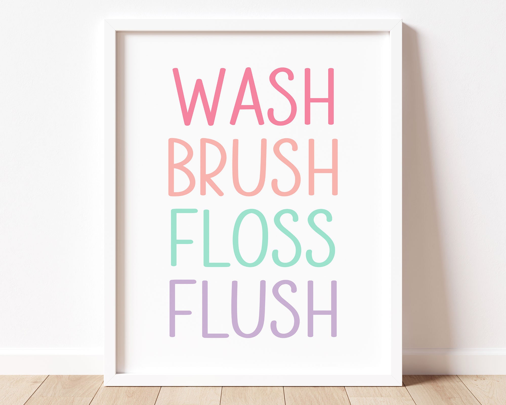 Bright Pastel Wash Brush Floss Flush Split Rainbow Printable - Etsy