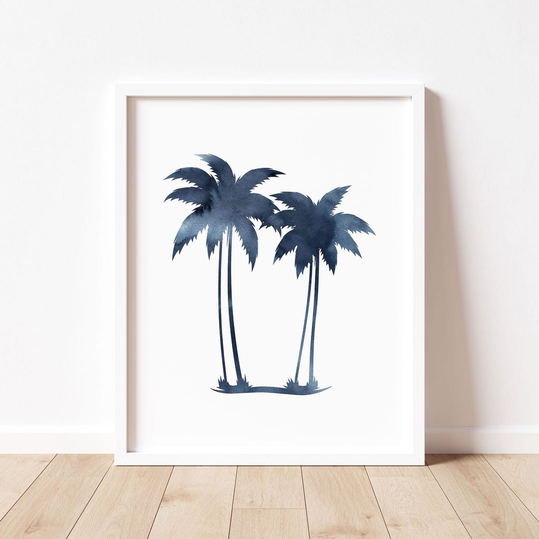 Watercolor Palm Trees Printable Wall Art, Palm Tree Poster, Baby Boy ...