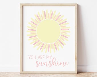 BOHO You Are My Sunshine Printable Wall Art, Nursery Art, Set of 3, Sun ...