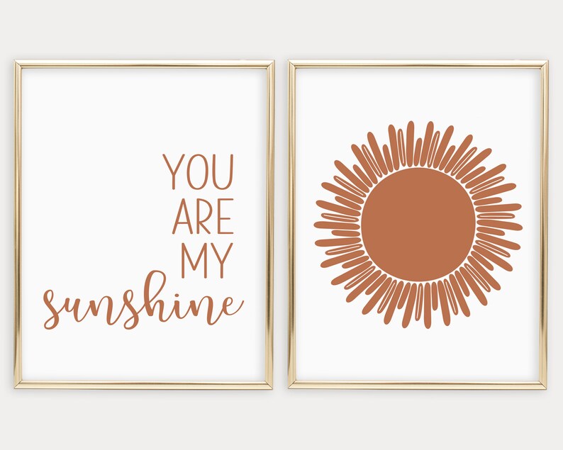 Burnt Orange Sun Printable Wall Art You Are My Sunshine Wall - Etsy