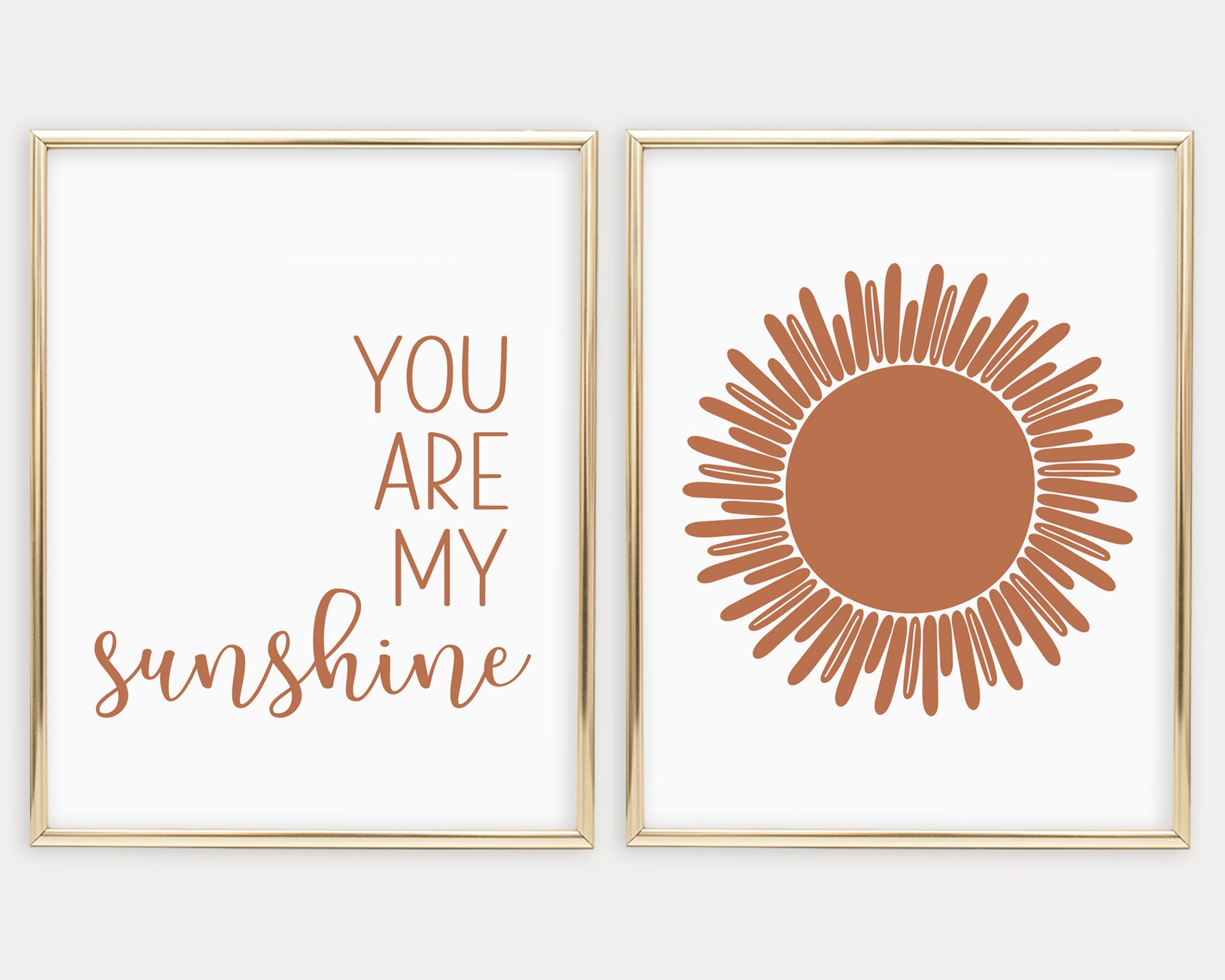 Burnt Orange Sun Printable Wall Art You are my Sunshine Wall | Etsy