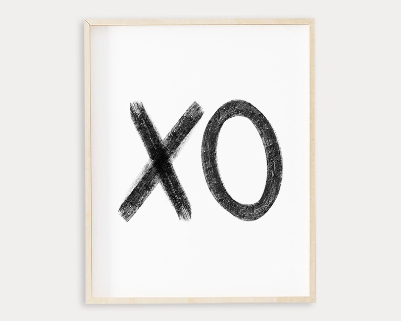 Black and White XO Print X and O Printable Wall Art | Etsy