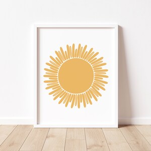 Yellow Sun and You Are My Sunshine Wall Art Printable, Boho Sunshine ...