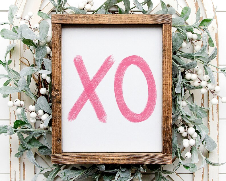 XO Printable Wall Art, Hugs and Kisses Valentine Printable Kids Room ...