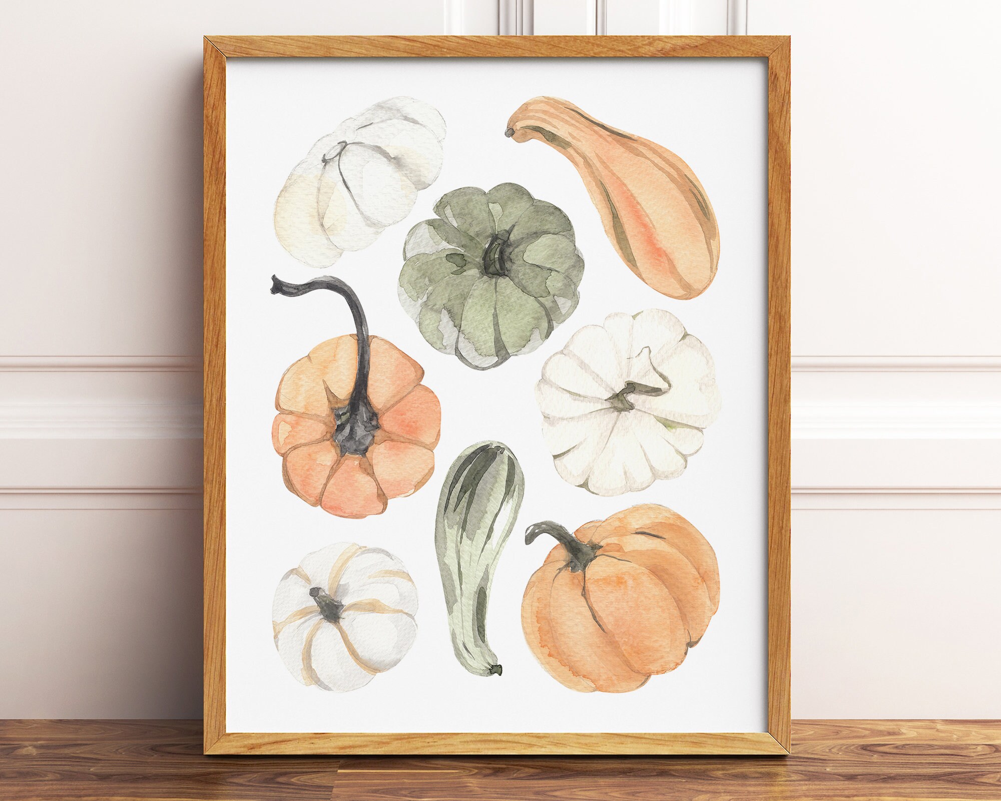 Gourd Art Mixed Gourds Printable Wall Art Farmhouse Pumpkin | Etsy