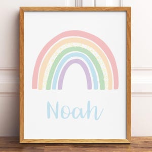 Personalized Rainbow Name Printable Wall Art, Pastel Rainbow Baby Name ...