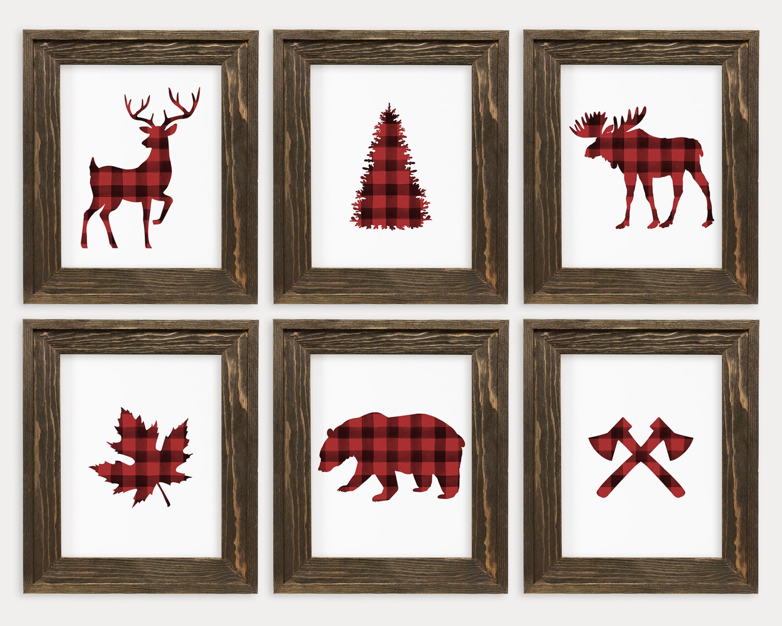 Buffalo Plaid Nursery Decor Printable Wall Art Set of 6 | Etsy