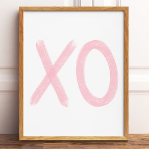 XO Printable Wall Art, Hugs and Kisses Valentine Printable Kids Room ...