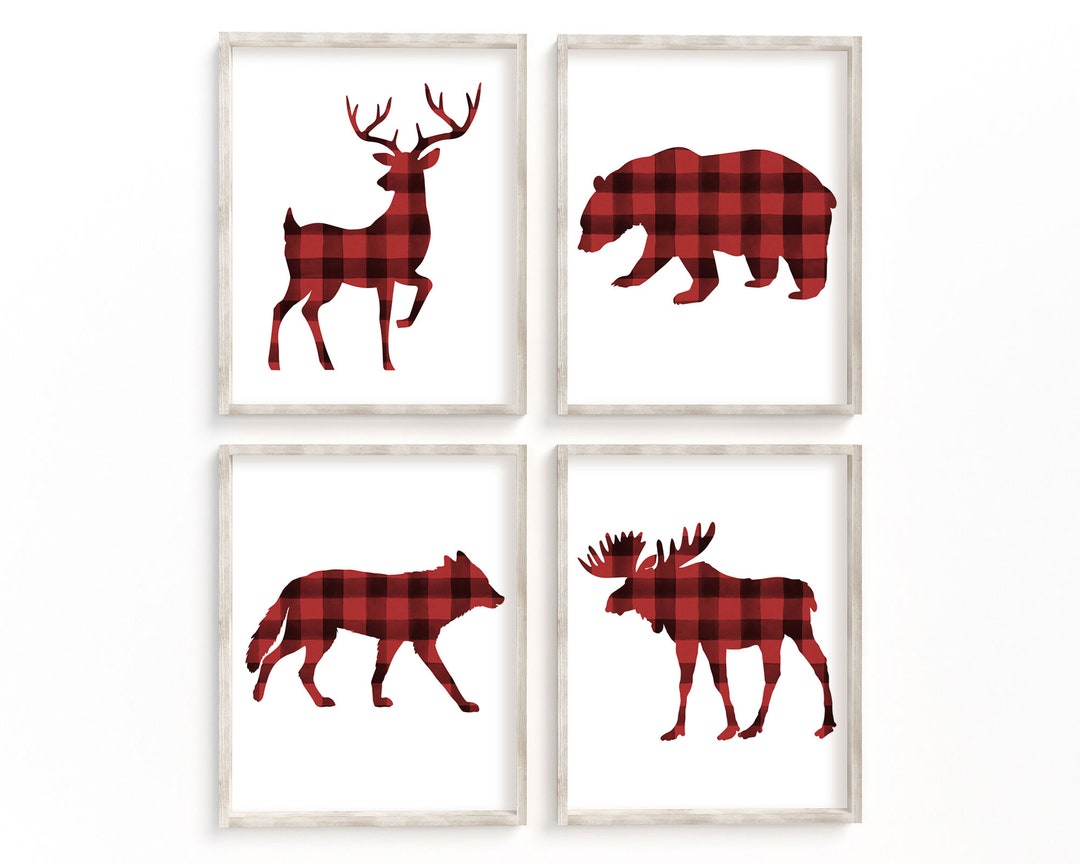 Buffalo Plaid Nursery Decor Watercolor Lumberjack Printable - Etsy