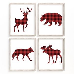 Buffalo Plaid Nursery Decor Watercolor Lumberjack Printable - Etsy