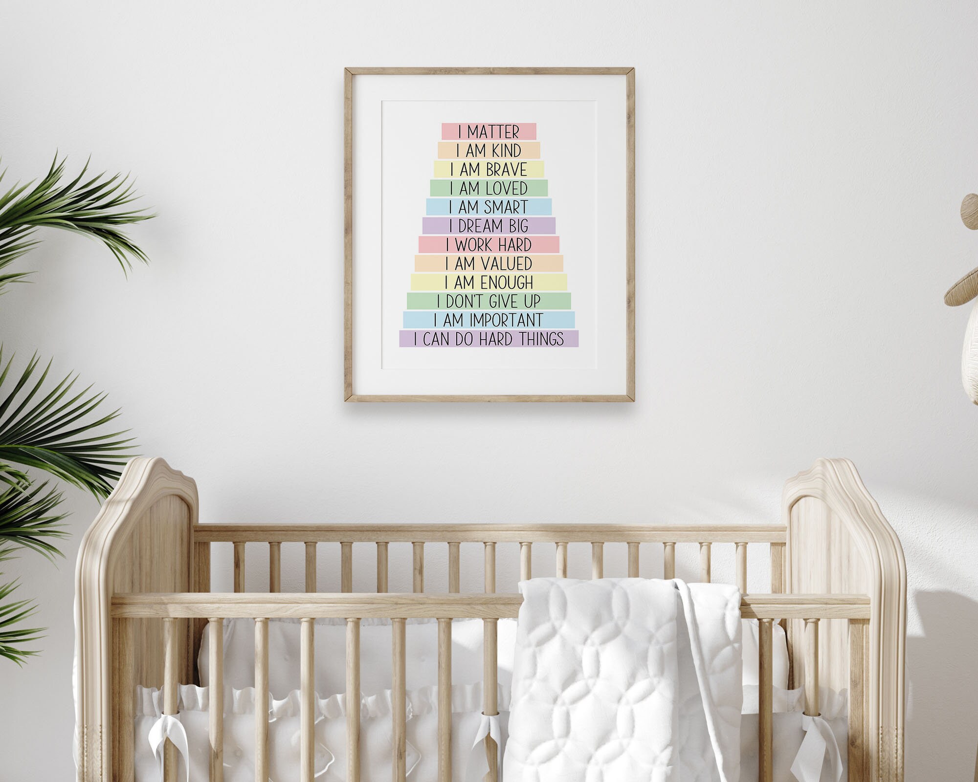 Kids Daily Affirmations Printable Wall Art, Pastel Rainbow Kids ...