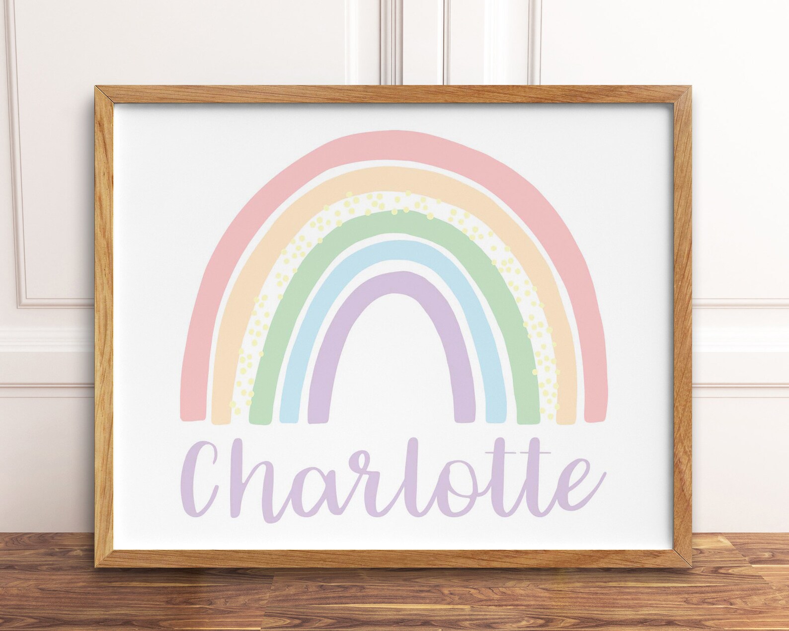 Personalized Rainbow Name Printable Wall Art Pastel Rainbow | Etsy