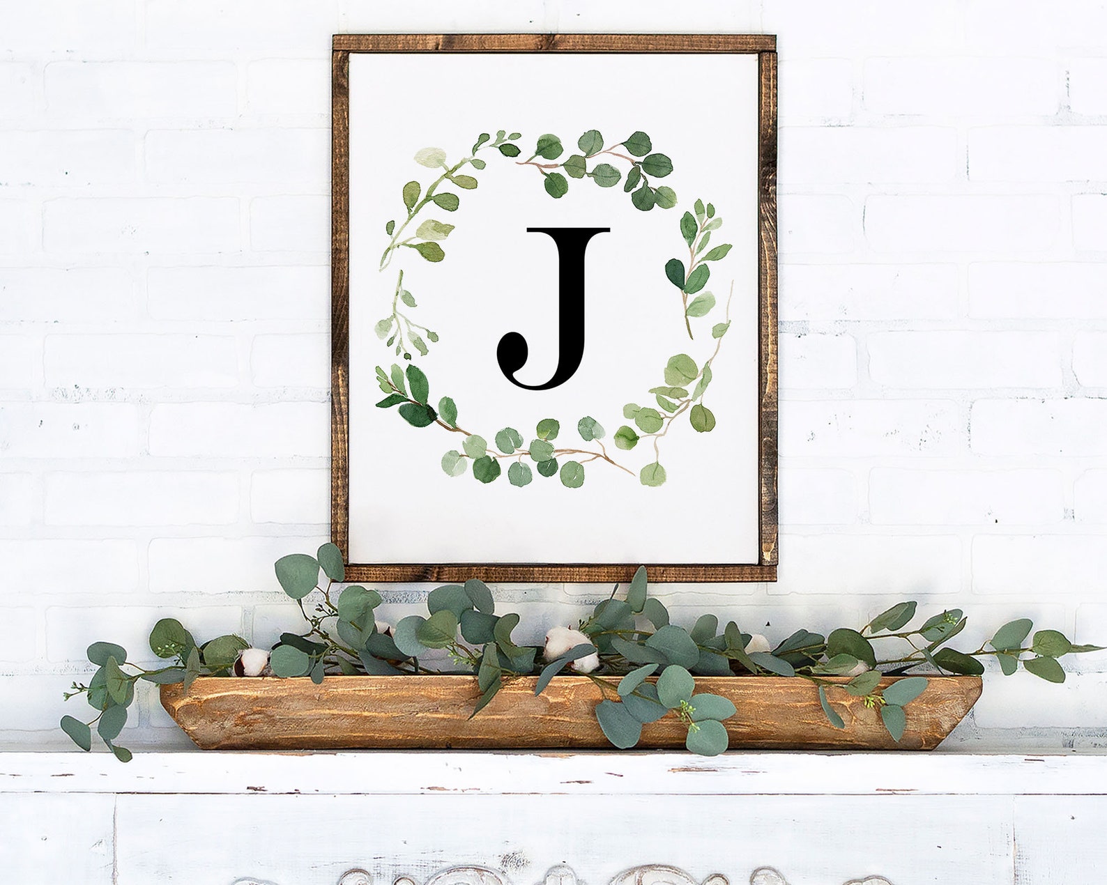 Letter J Print Monogram Printable Wall Art Watercolor - Etsy