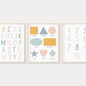 Pastel Playroom Printable Wall Art ABC Alphabet Decor Kids - Etsy