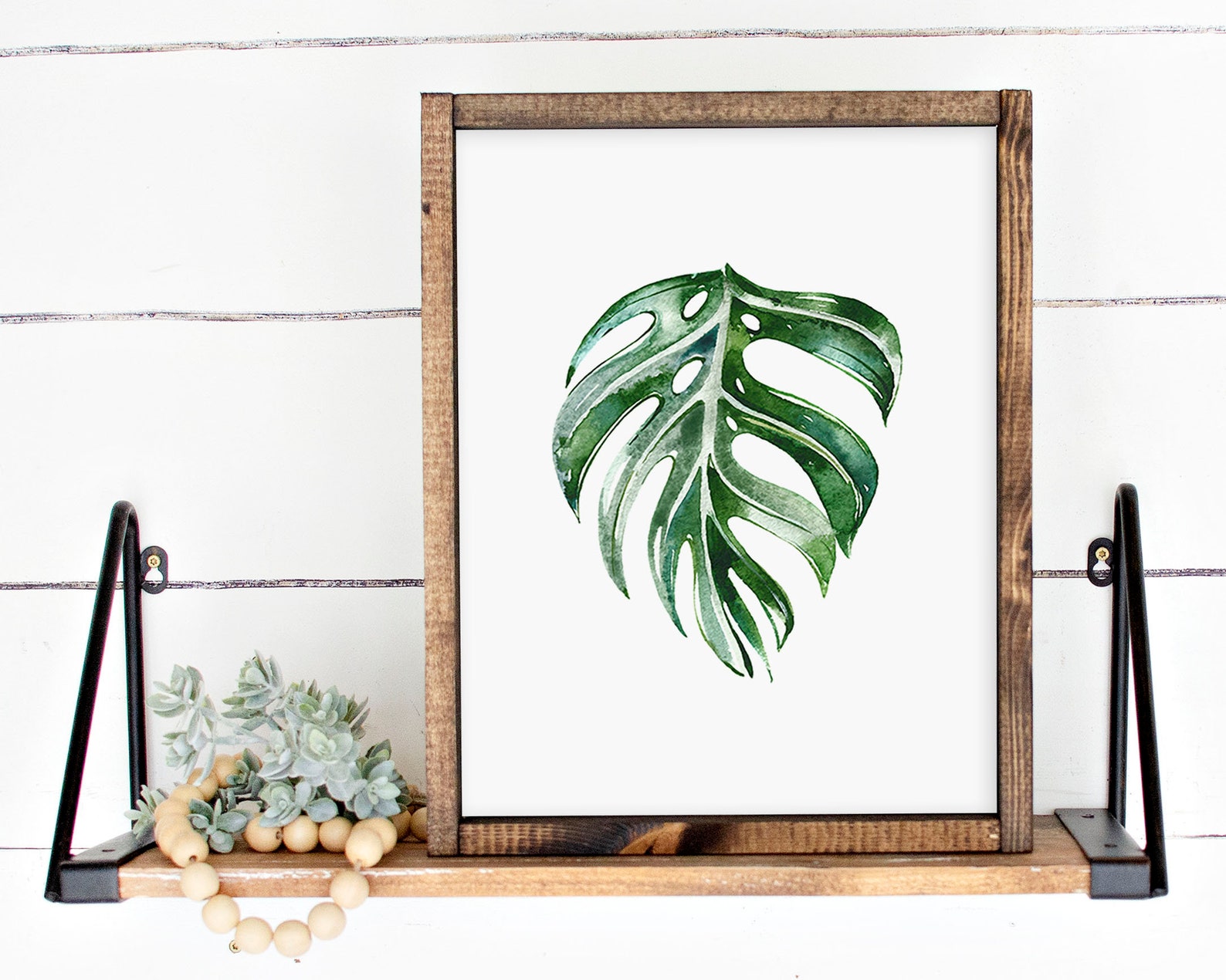 Monstera Print Set of 2 Monstera Leaf Printable Wall Art - Etsy
