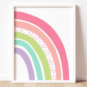 Bright Pastel Wash Brush Floss Flush Split Rainbow Printable Wall Art ...