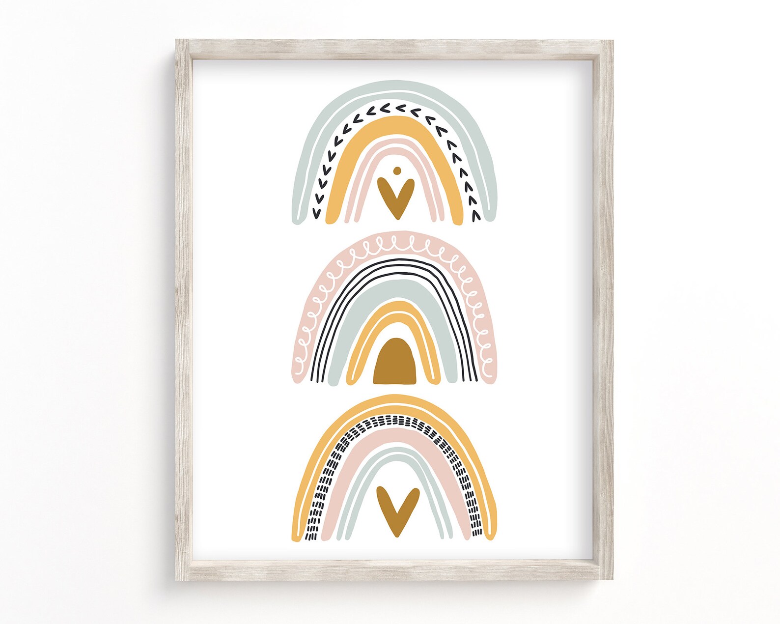 Pastel Rainbow Wall Art Boho Rainbow Printable Art Gender | Etsy