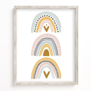 Pastel Rainbow Wall Art Boho Rainbow Printable Art Gender - Etsy