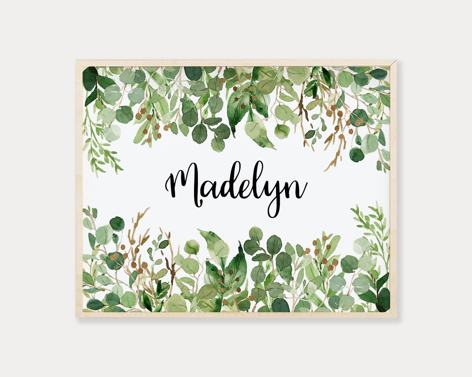 Personalized Baby Name Sign Printable Wall Art Farmhouse | Etsy