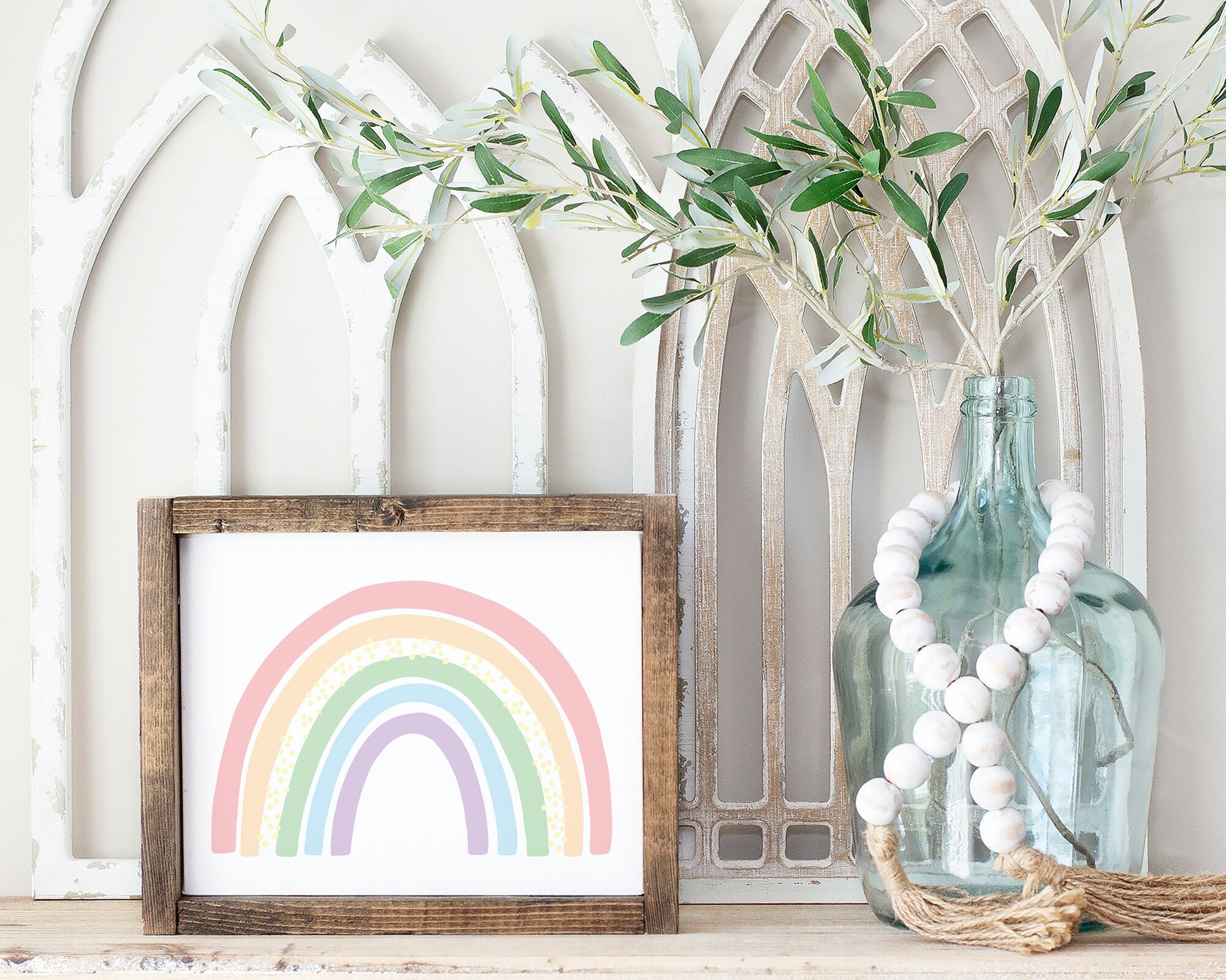 Somewhere Over the Rainbow Wall Art Pastel Rainbow Printable | Etsy