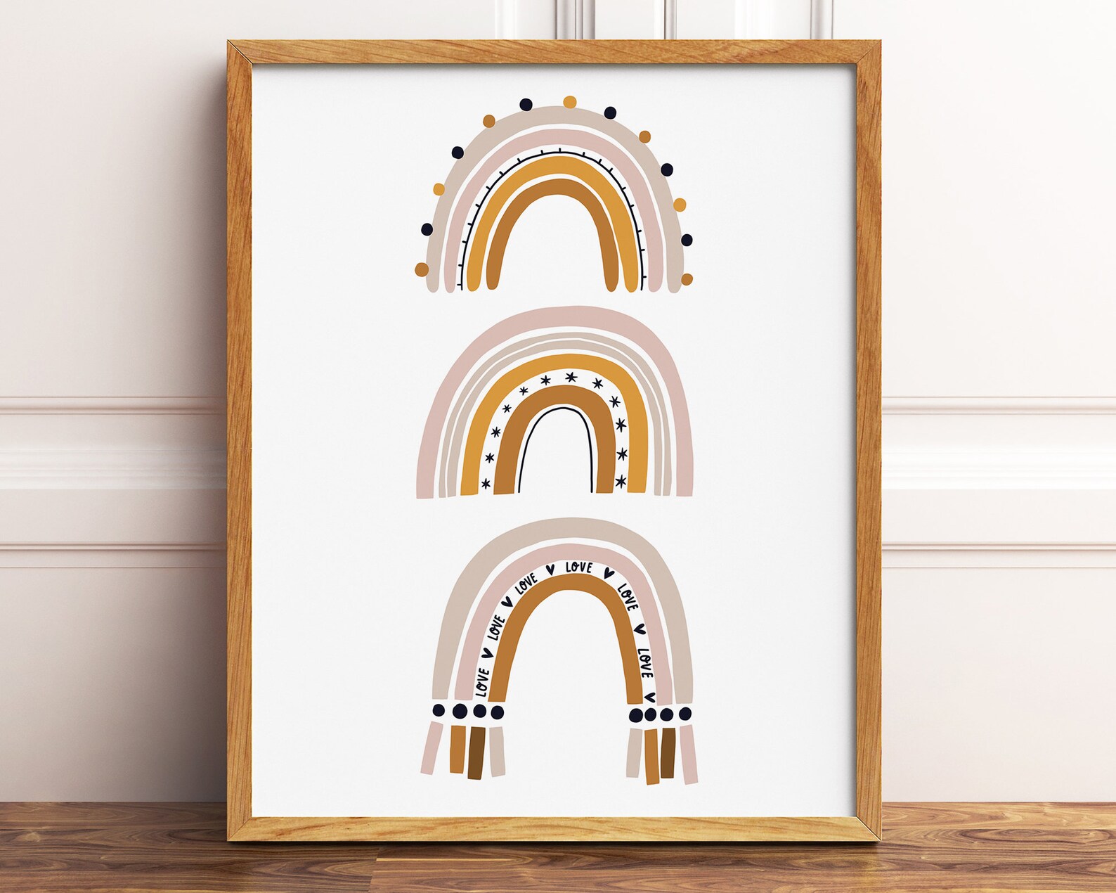 Earth Tone Rainbow Wall Art Set of 3 Printable Wall Art - Etsy