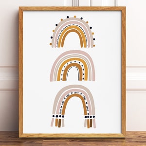 Earth Tone Rainbow Wall Art Set of 3 Printable Wall Art - Etsy
