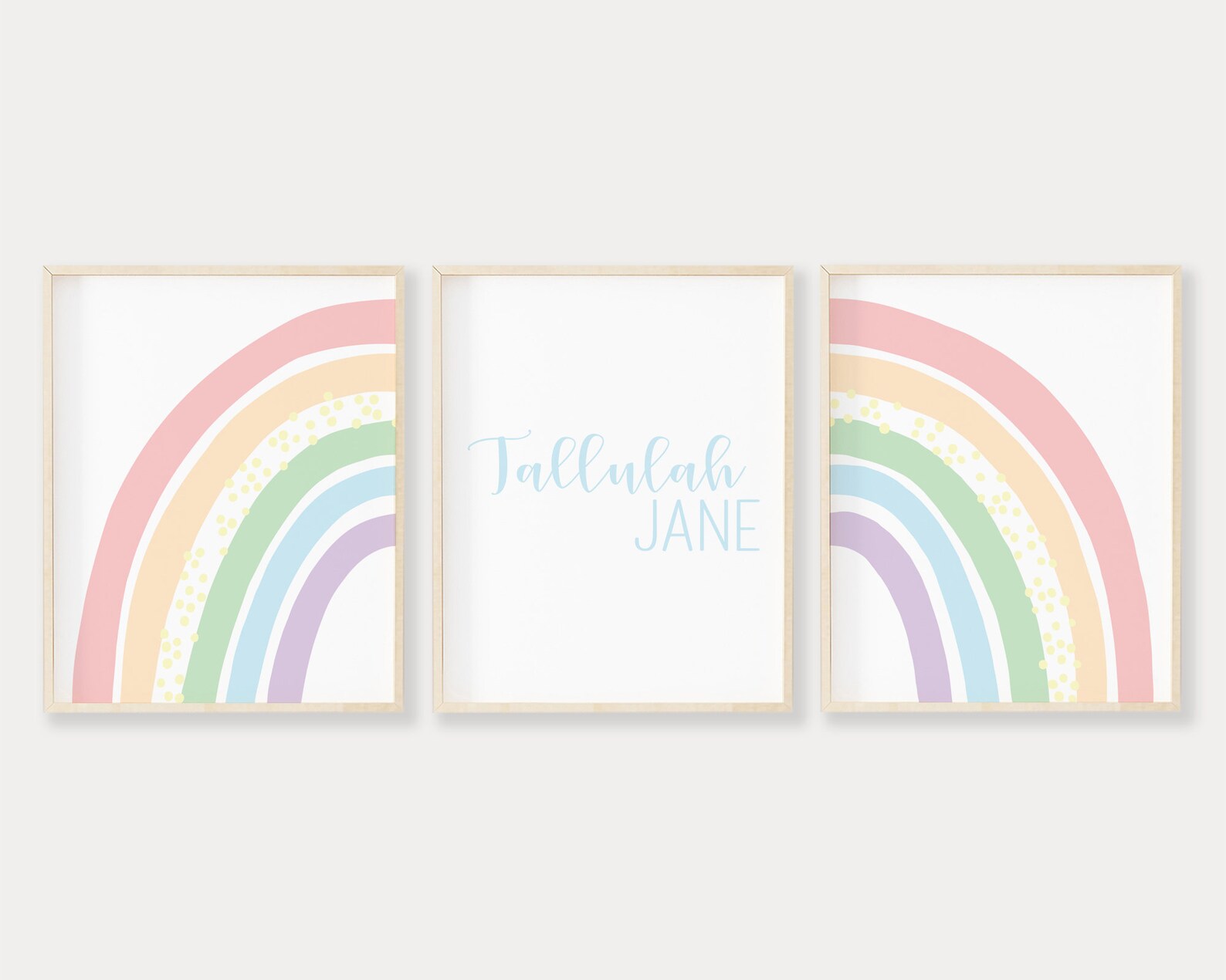 Personalized Name & Pastel Rainbow Printable Wall Art Boho - Etsy