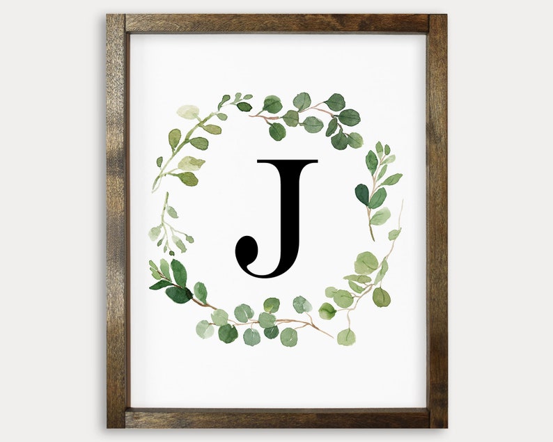 Letter J Print Monogram Printable Wall Art Watercolor | Etsy