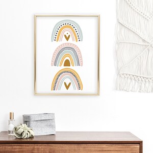 Pastel Rainbow Wall Art Boho Rainbow Printable Art Gender - Etsy