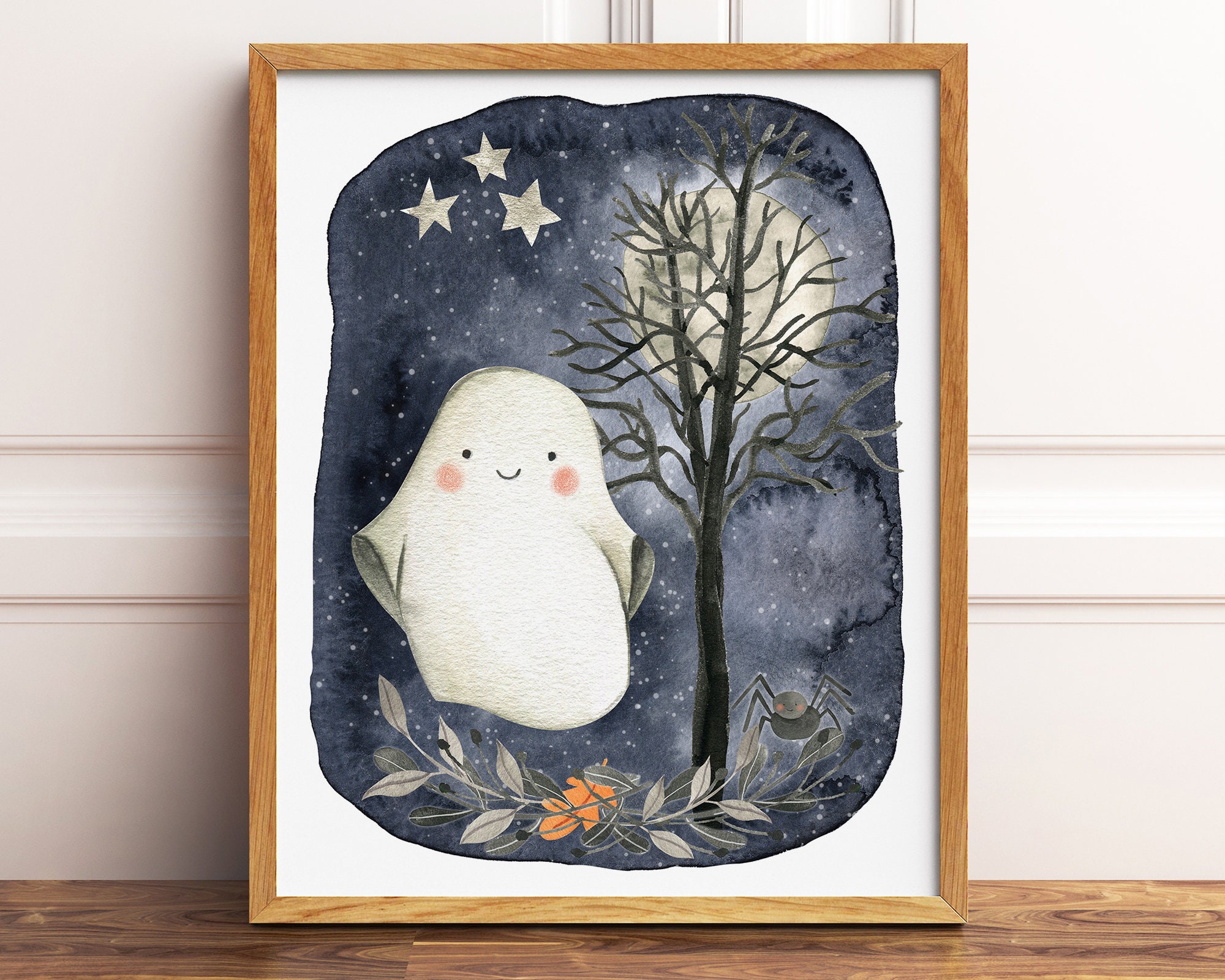 Cute Ghost Print, Halloween Printable Wall Art, Halloween Printable ...