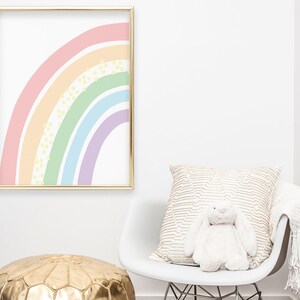 Pastel Rainbow Printable Wall Art, Boho Rainbow Nursery Decor, Split ...