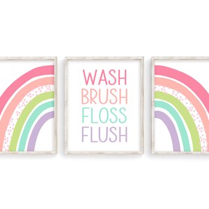 Bright Pastel Wash Brush Floss Flush Split Rainbow Printable Wall Art ...