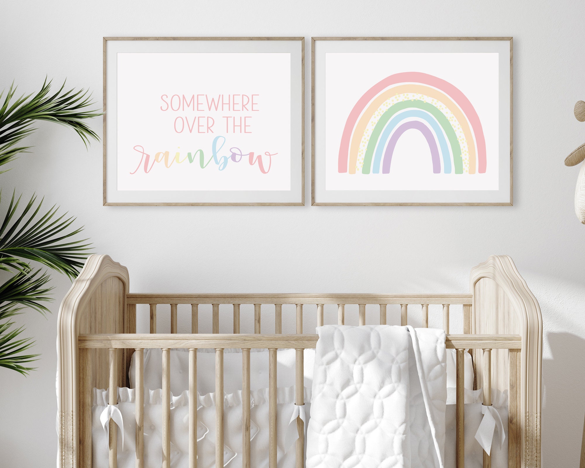 Somewhere Over the Rainbow Wall Art Pastel Rainbow Printable | Etsy