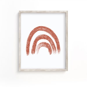 Rust Rainbow and XO Printable Wall Art Burnt Orange Rainbow | Etsy