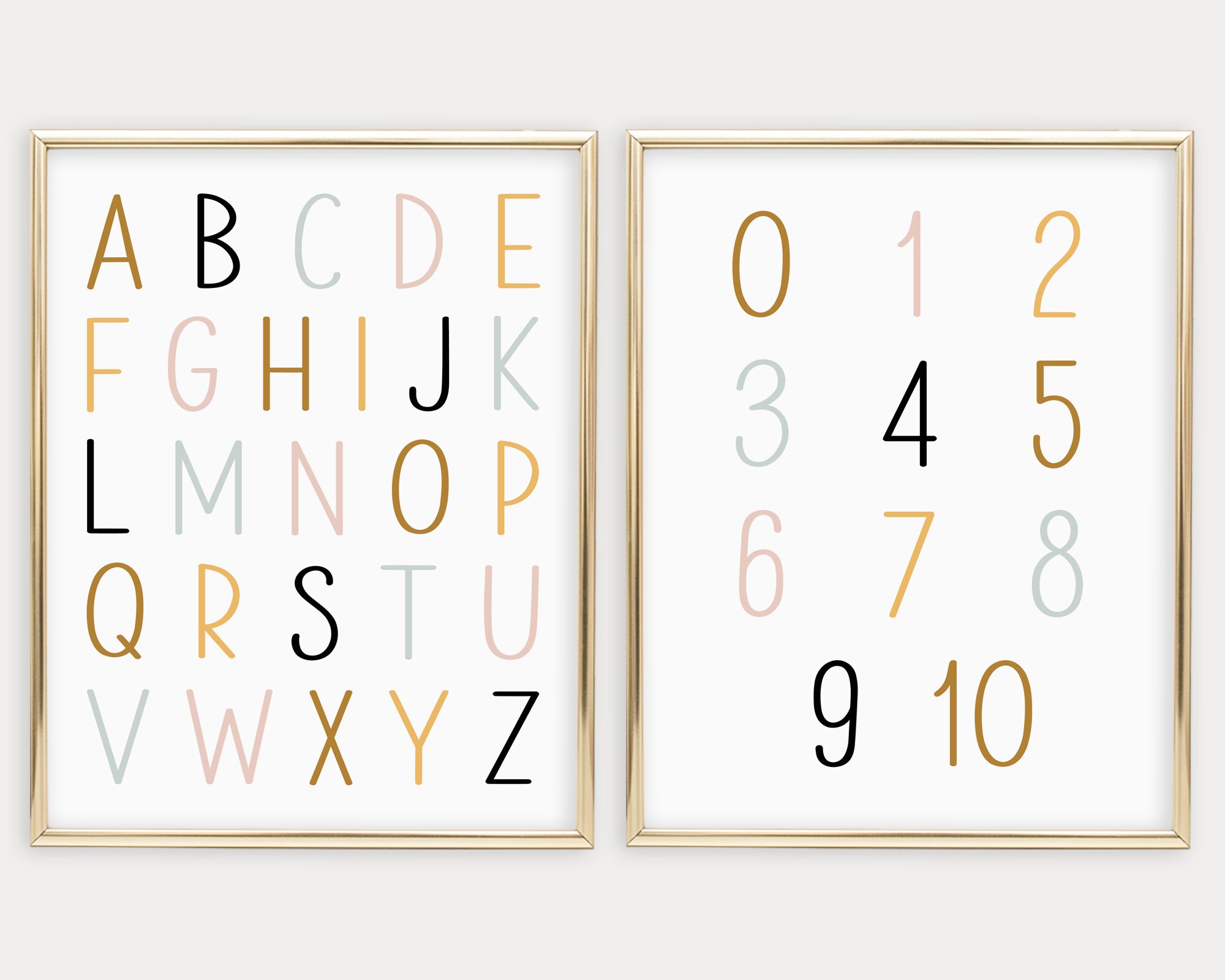 ABC Print Set of 2 Prints Alphabet Printable Wall Art | Etsy