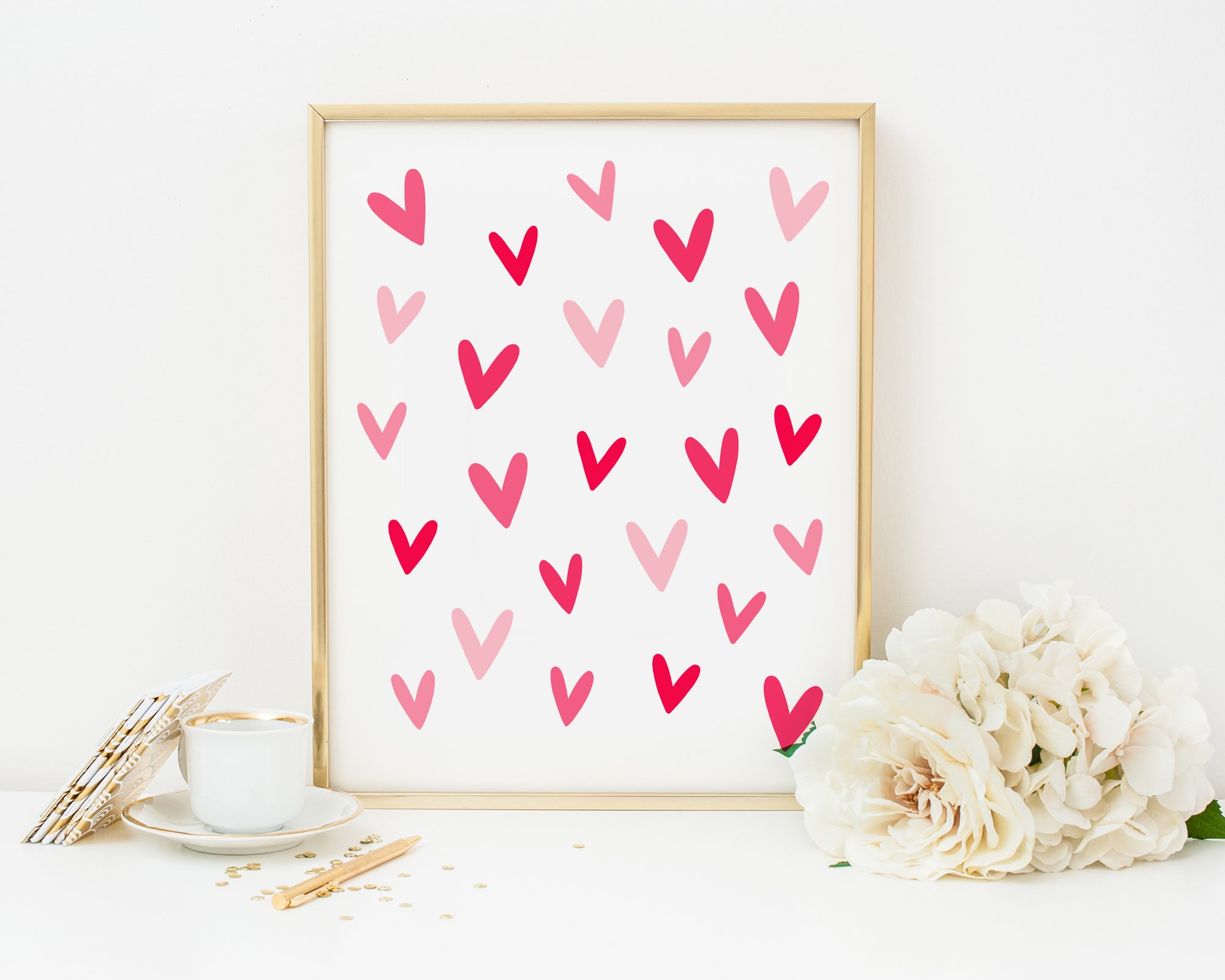 Hearts Printable Wall Art Valentine Printable Kids Room | Etsy