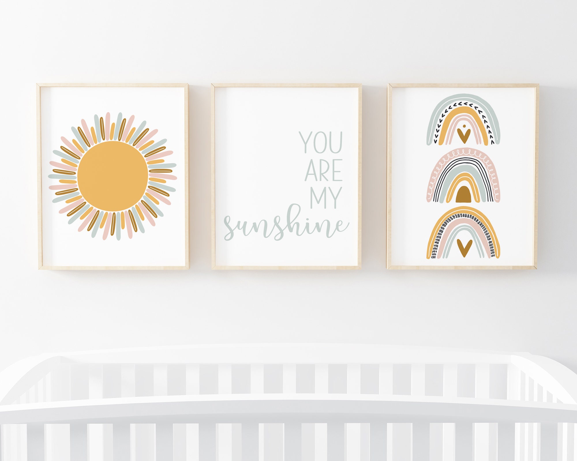 Pastel Rainbow Printable Wall Art You Are My Sunshine Print | Etsy
