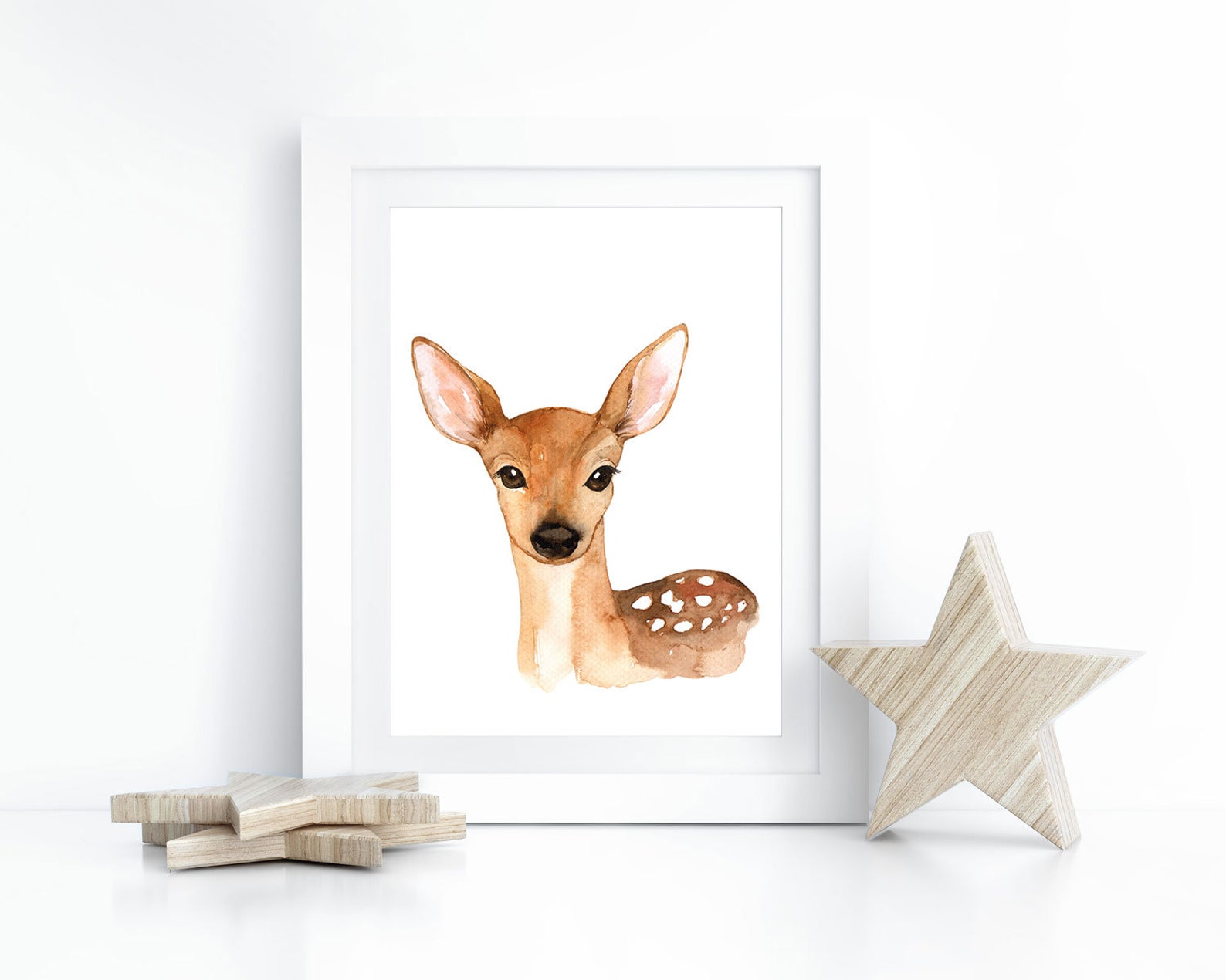 Watercolor Fawn Print Deer Printable Wall Art Forest Animal | Etsy
