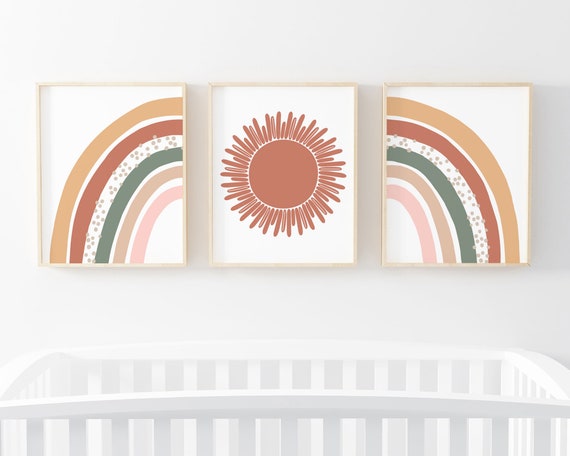 Split Rainbow and Sunshine Printable Wall Art Terracotta - Etsy